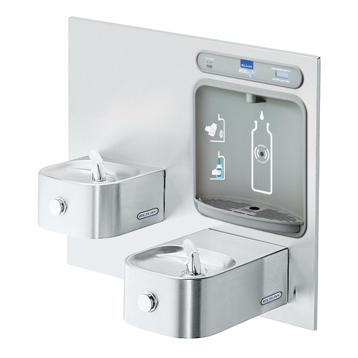 Elkay EZH2O Bottle Filling Station with Integral Soft Sides Fountain Filtered SS