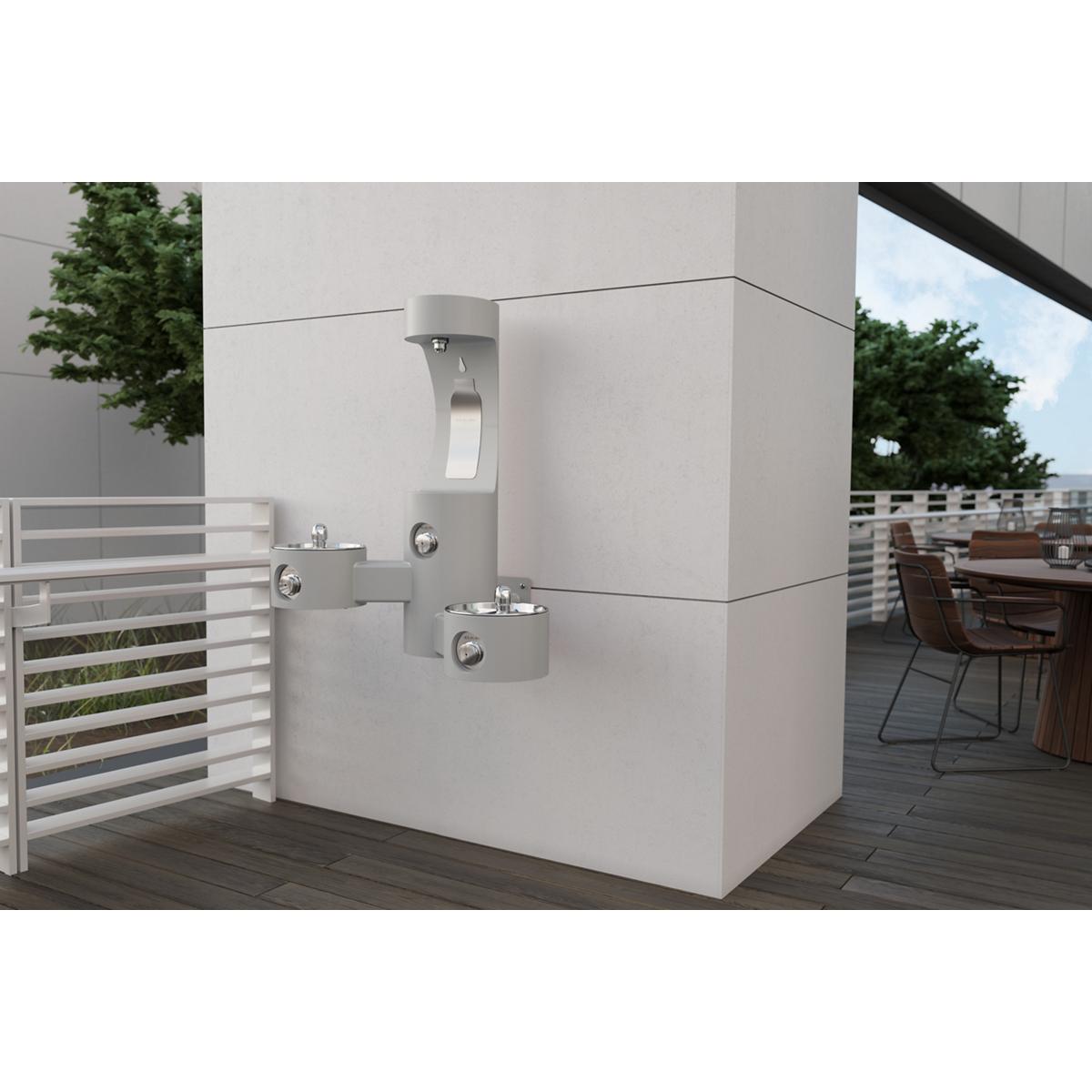 Outdoor Bottle Filling Station Wall Mount Bi-Level Non-Filtered Non ...
