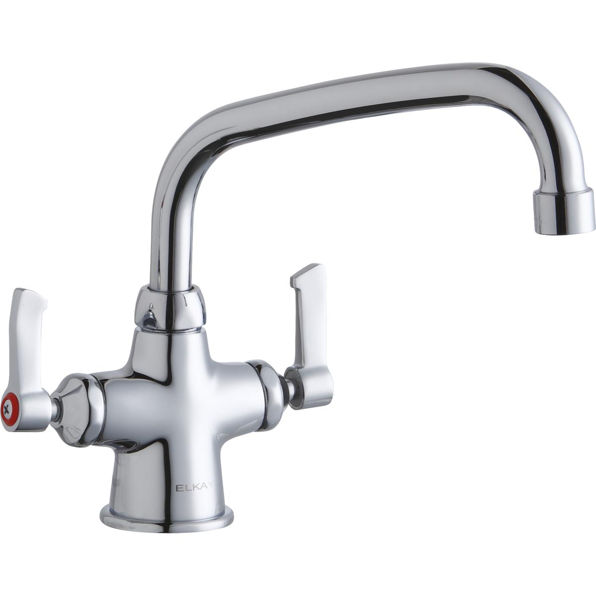 Elkay 1 Hole Concealed Deck Faucet 8" Arc Tube Spout 2" Lever Handles ...
