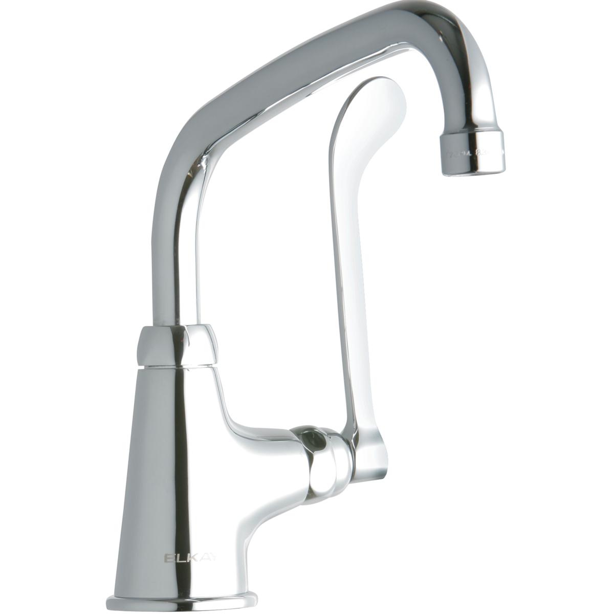 Elkay 1 Hole Single Control Faucet 8" Arc Tube Spout 6" Wristblade ...