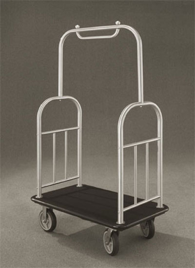 35" Glaro Deluxe Bellman Cart with 1.5" Diameter Tubing and 4 Pneumatic ...