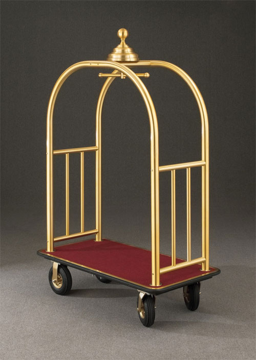 49.5" Glaro Glider Signature Bellman Cart with Ball Crown and 4 ...